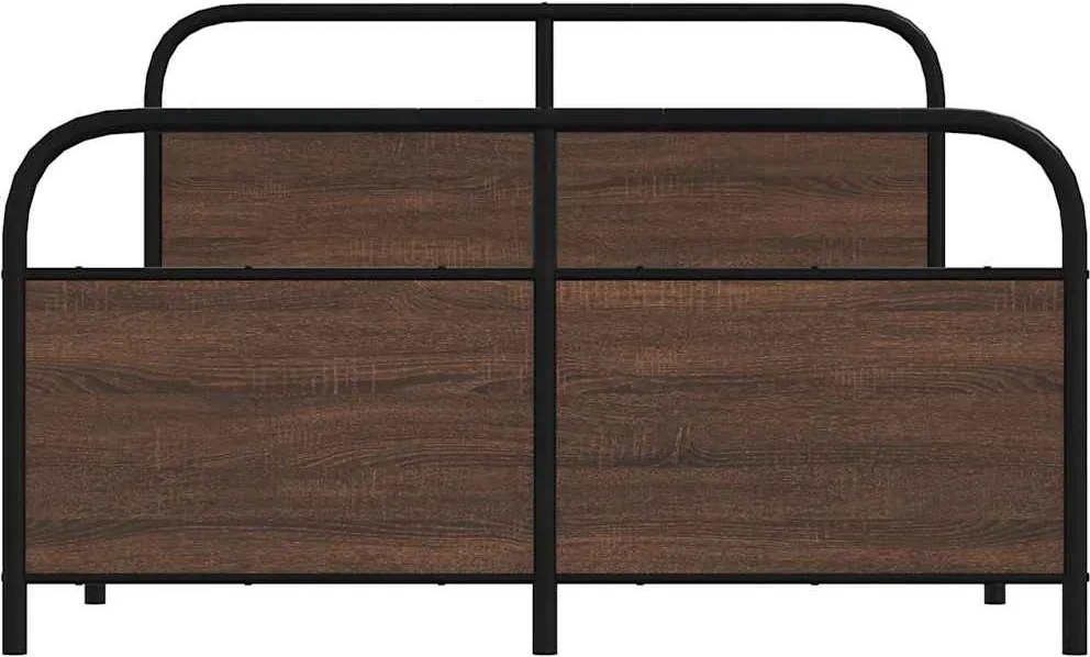 Kovový rám postele bez matrace hnědý dub 140 x 190 cm 3318661