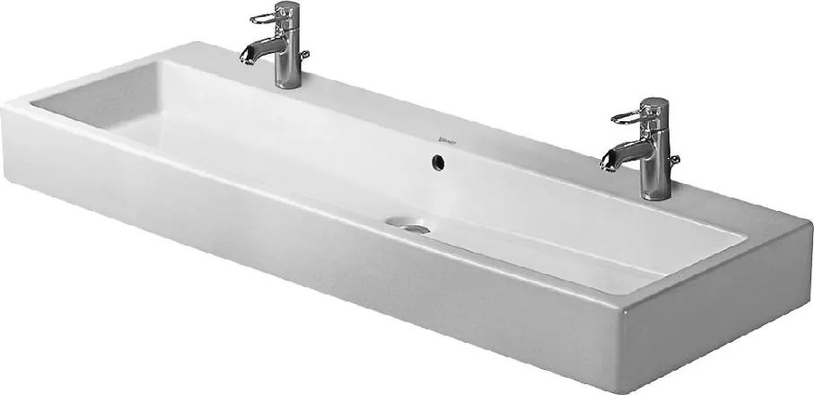 Duravit Vero - Dvojumyvadlo 120x47 cm, se 2 otvory pro baterie, alpská bílá 0454120024
