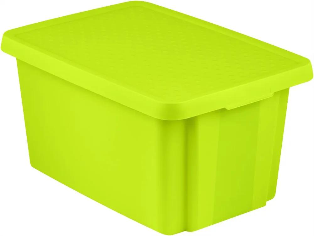 Velký úložný box s víkem 45 l, zelený