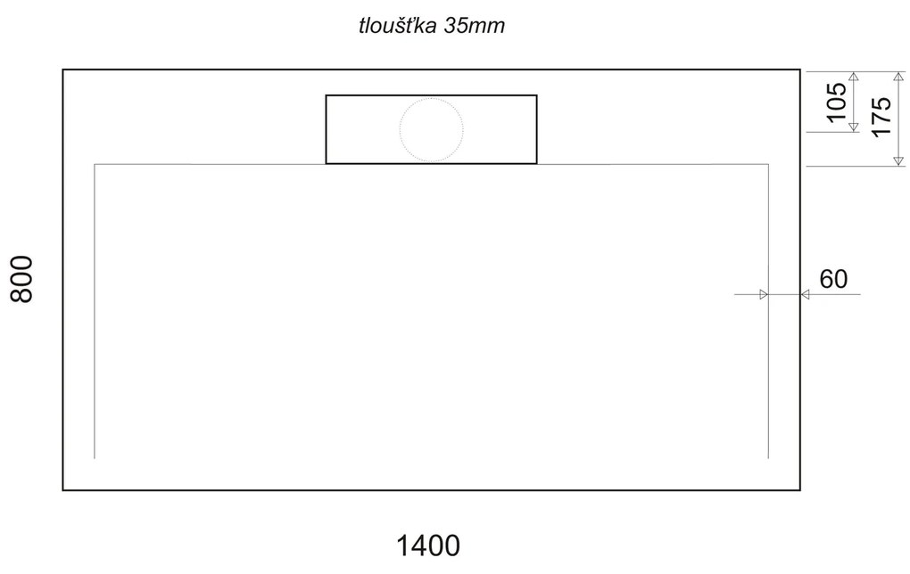 GELCO - IRENA sprchová vanička z litého mramoru, obdélník 140x80x3,5cm, HI14080
