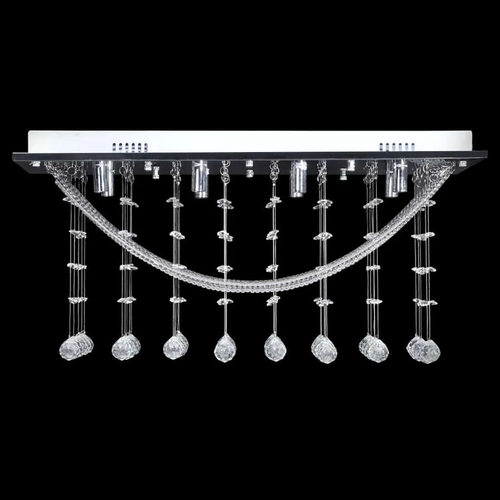 Bílé stropní svítidlo s křišťálovými ověsky, pro 8 žárovek G9, 29 cm 241391