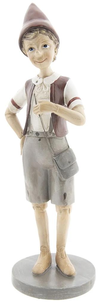 Dekorace stojící Pinocchio s kabelou - 11*9*30 cm