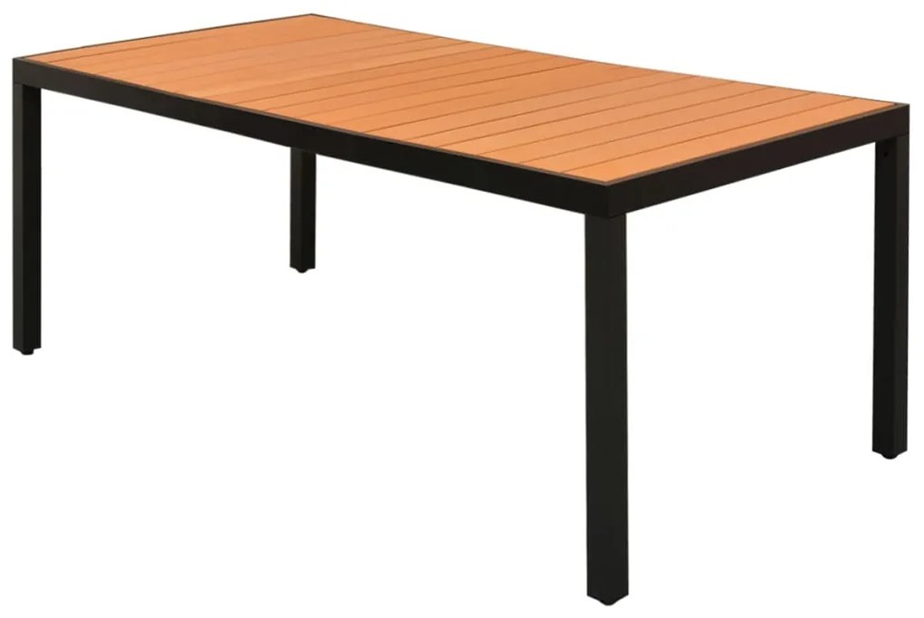 Zahradní stůl hnědý 185 x 90 x 74 cm hliník a WPC,  42795