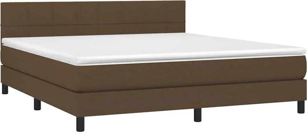 Box spring postel s matrací tmavě hnědá 160x200 cm textil 3140068