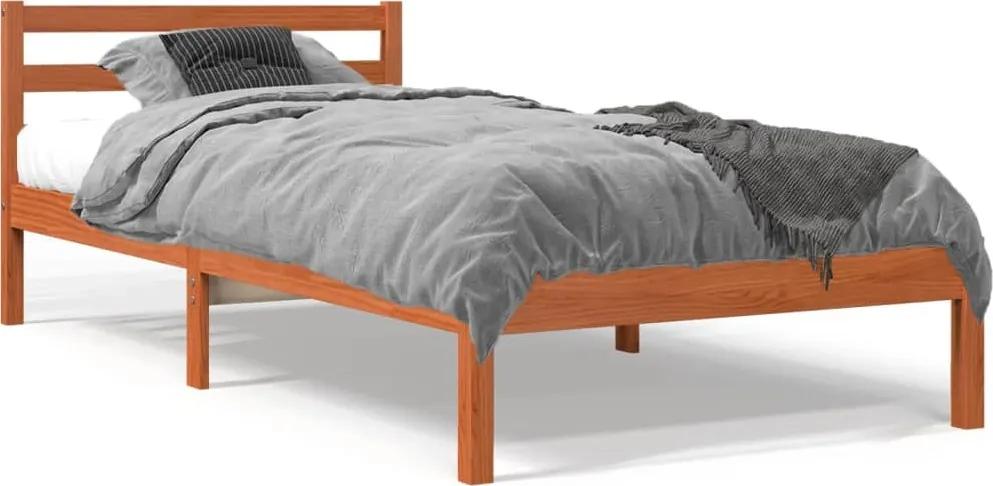 vidaXL Rám postele 90 x 200 cm masivní borovice [835823] Barva: Voskově hnědá