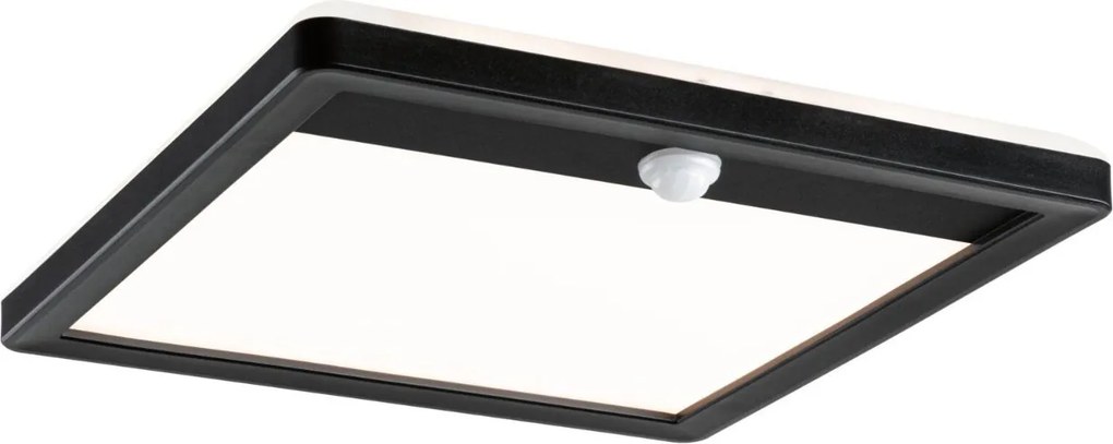 P 94665 LED venkovní panel Lamina vč. pohybové čidlo IP44 hranaté 250x250mm 3000K 14,5W 230V černá umělá hmota - PAULMANN