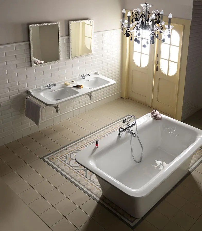 Kerasan Kerasan, WALDORF WC kombi, spodní/zadní odpad, bílá-bronz, WCSET18-WALDORF