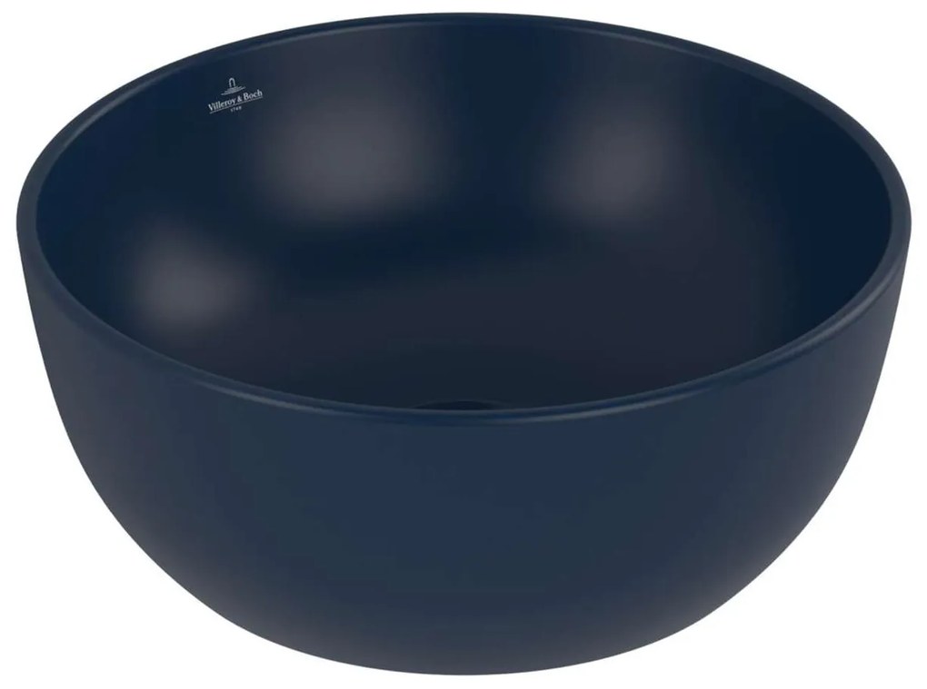 Villeroy & Boch Artis - Umývátko na desku, průměr 33 cm, bez přepadu, bez otvoru pro baterii, CeramicPlus, Nightfall 438932R6