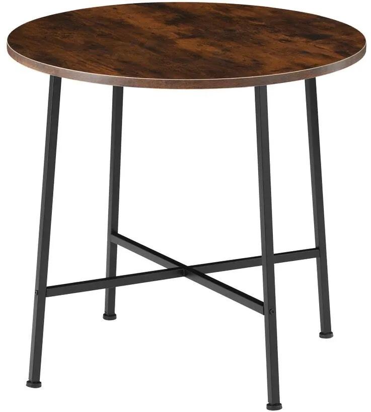 Tectake Jídelní stůl Ennis 80x76cm Industriální dřevo tmavé, rustikální