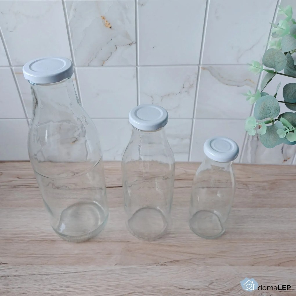 Láhev na mléko, aviváž hnědá FRANC 500 ml s bílým šroubovacím víčkem