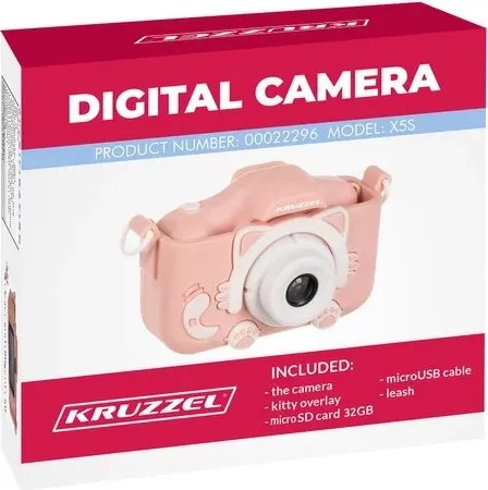 Digitální fotoaparát pro děti s 32GB kartou - růžový