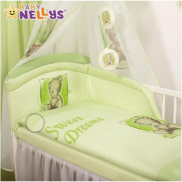 Baby Nellys Baby Nellys Mantinel s povlečením Sweet Dreams by Teddy - zelený