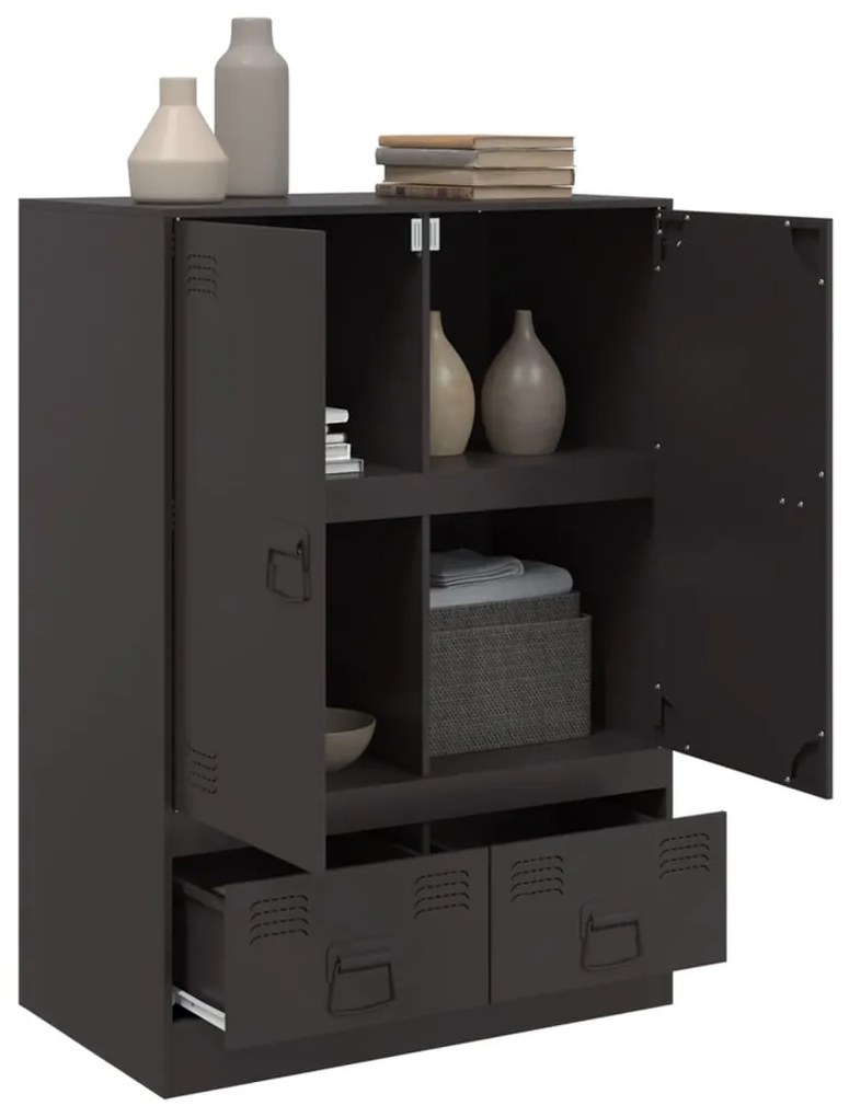 Highboard černý 67 x 39 x 95 cm ocel