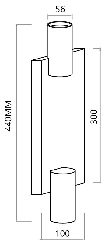Nástěnné svítidlo Genesis, 2x zlaté kovové stínítko, b