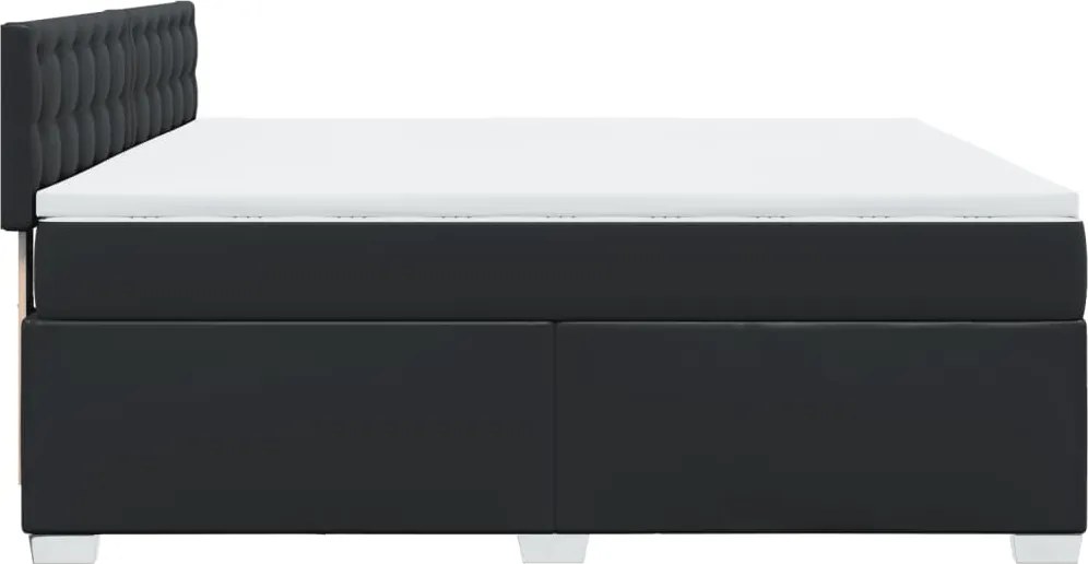 Box spring postel s matrací černá 180x200 cm umělá kůže 3286132