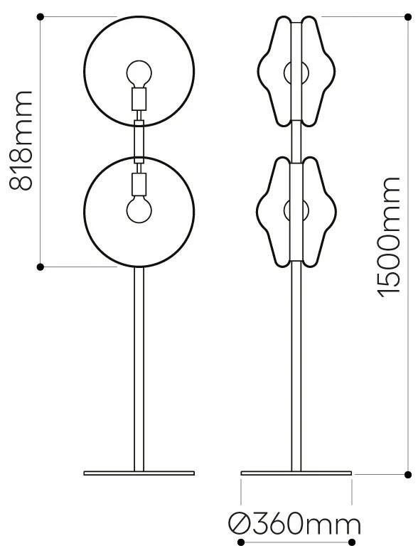 Bomma Orbital skleněná stojací lampa