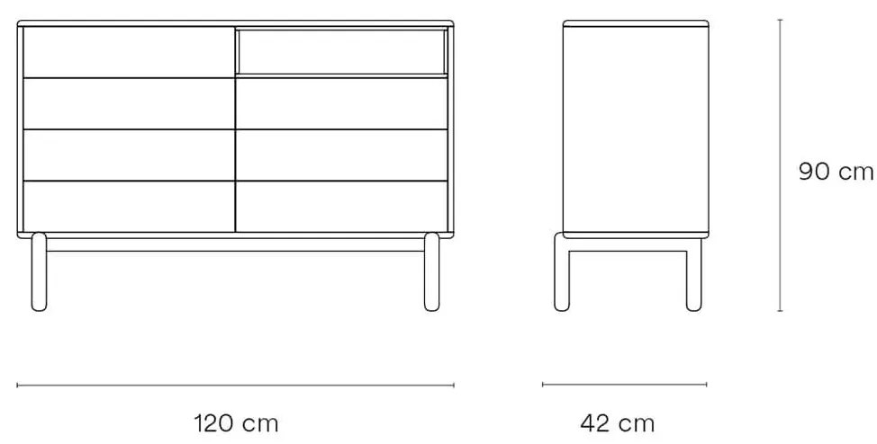 MUZZA KOMODA CORVO KRÉMOVÁ 40 X 120 CM