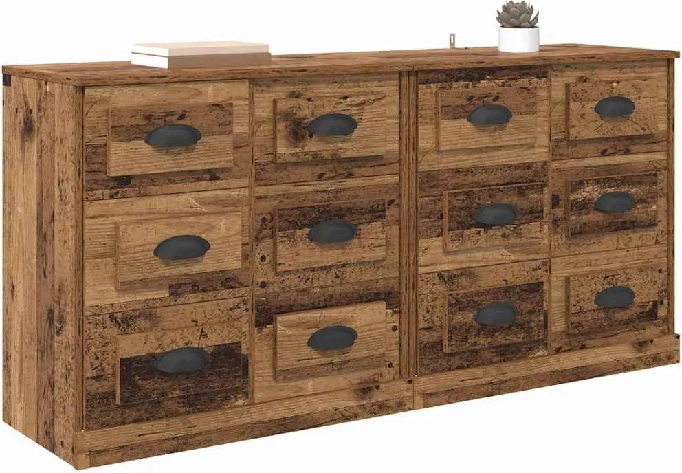 Konzole 2 ks Staré dřevo 70 x 35,5 x 67,5 cm Kompozitní dřevo 3402665