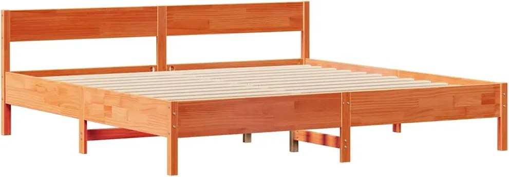 Postel bez matrace voskově hnědá 200 x 200 cm masivní borovice 3301739
