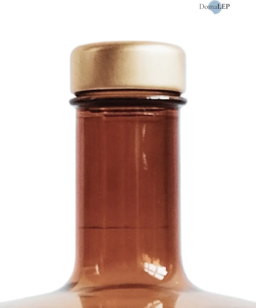 Skleněná láhev na olej 500 ml hnědá se zlatým uzávěrem VILO