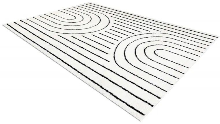 Dywany Łuszczów, Kusový koberec Mode 8494 geometric cream/black, 160x220, bílá, černobílá, chodba / předsíň