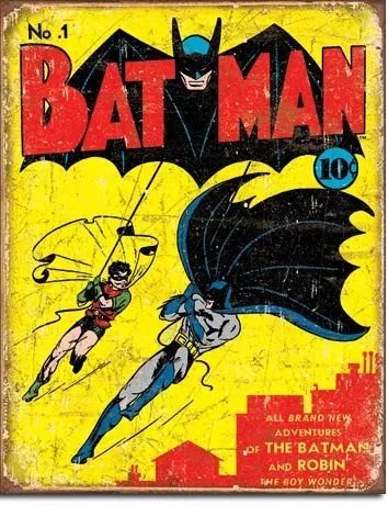 Plechová cedule: Comics Batman and Robin - 40x30 cm