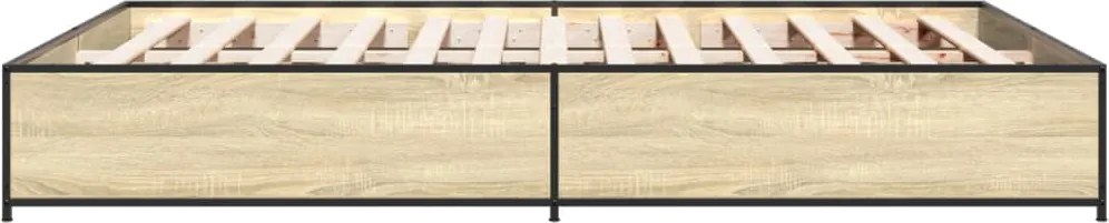 Rám postele dub sonoma 120 x 190 cm kompozitní dřevo a kov 3279863
