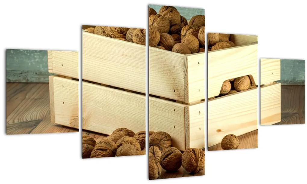 Obraz - Podzimní zátiší s ořechy (125x70 cm)