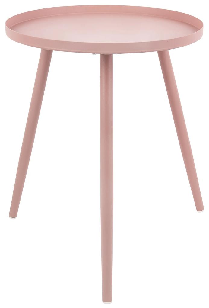 Select Time Růžový kulatý odkládací stolek Lewo, 40 cm