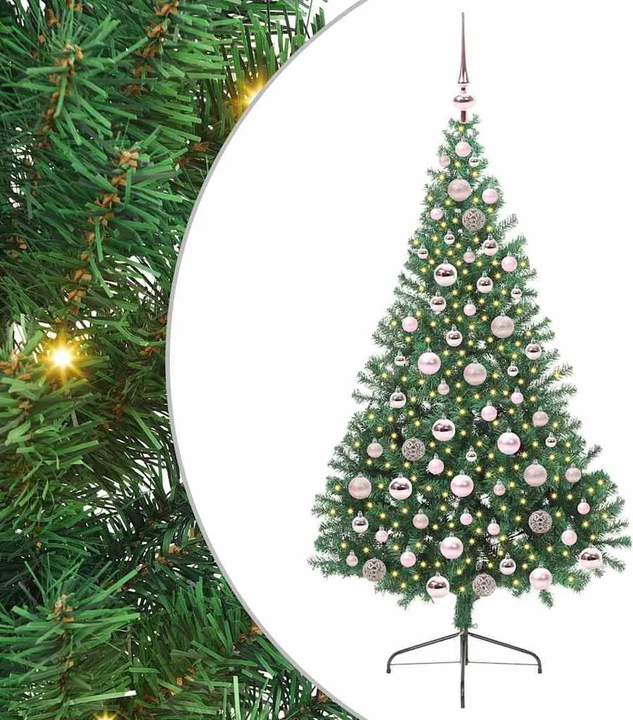 Umělý osvětlený vánoční stromeček Zelená 180 cm PVC 3397013