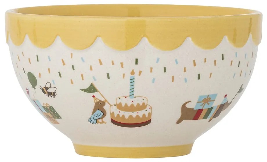 Žlutá/krémová dětská miska z kameniny ø 13,5 cm Celebrate – Bloomingville Mini Biano.cz