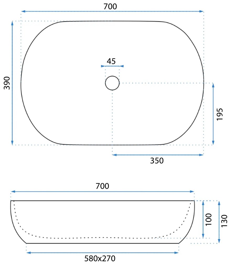 Keramické umyvadlo na desku REA CLEO 71