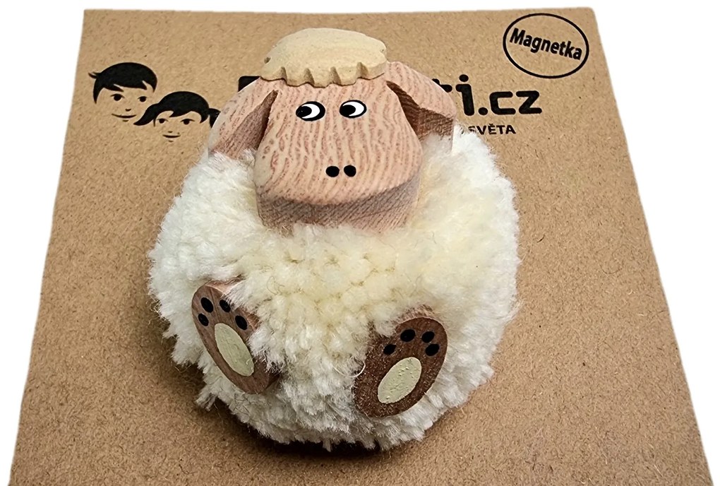 2Kids Toys Dřevěná magnetka velká pompon Ovce