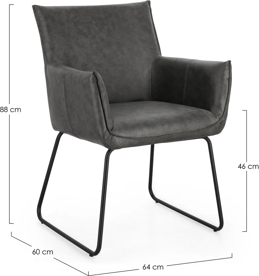 BIZZOTTO Židle s područkami EVELYN černá 8051836800458