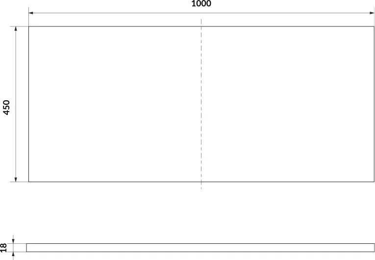 Cersanit Tirso, deska na koupelnovou skříňku 1000x450x18 mm, béžová matná, S1015-022