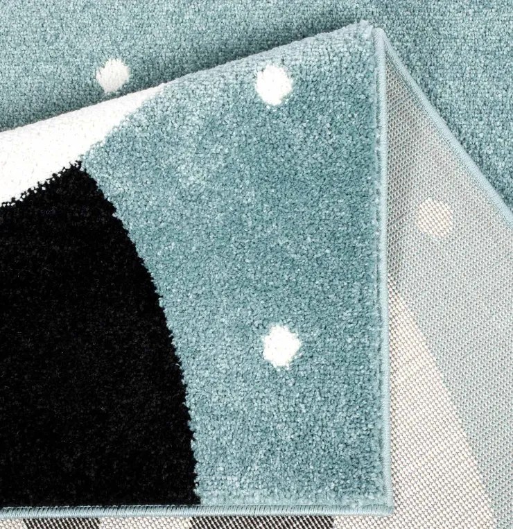 C.city Dětský kusový koberec panda malá modrý různé velikosti Rozměr: 140x200cm