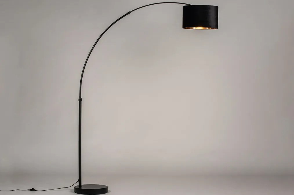 Stojací oblouková lampa Felt Black and Gold