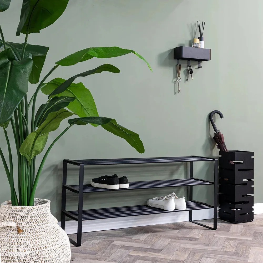 Černý kovový botník 100x48,5x29 cm Rex – Spinder Design