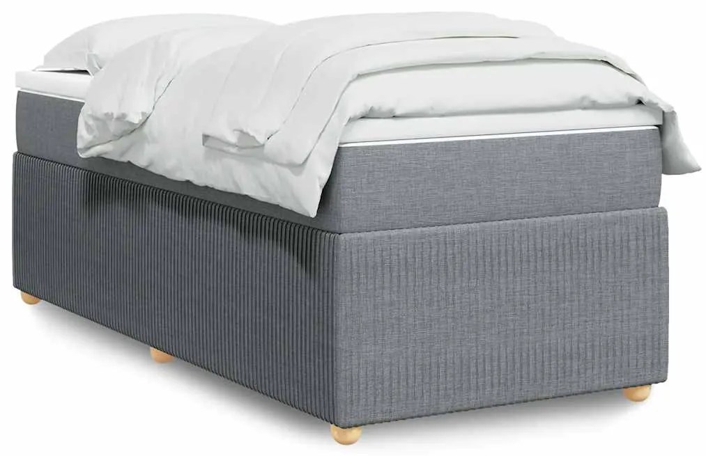Box spring postel s matrací světle šedá 90x190 cm textil 3285532