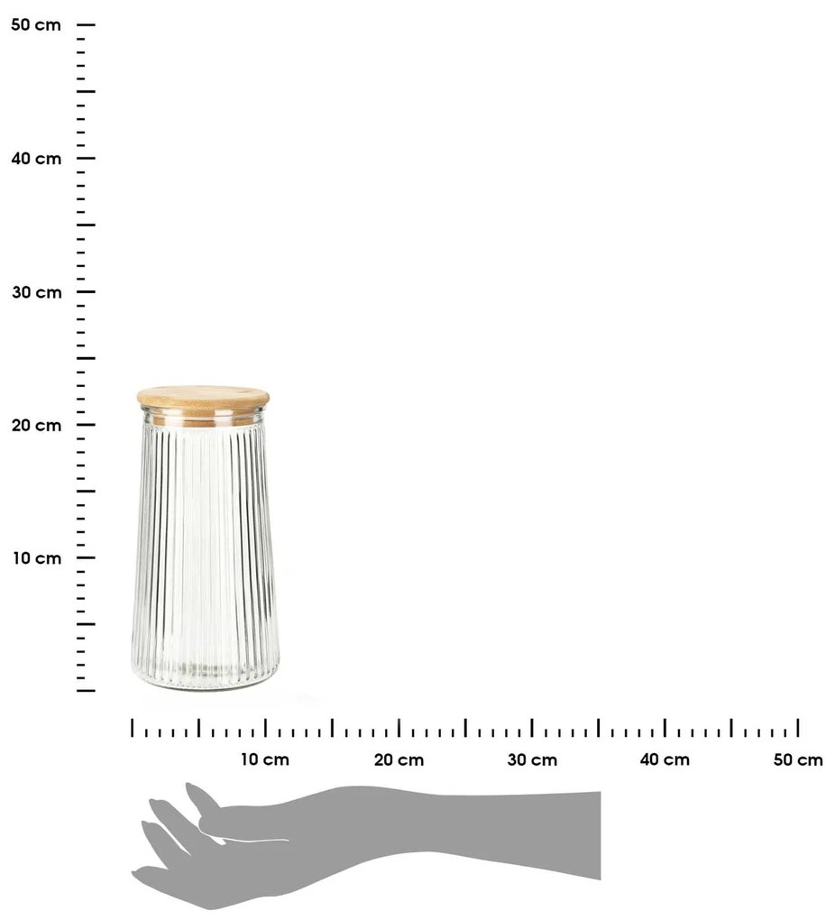 Skleněná nádoba na potraviny Ribbed 1400ml