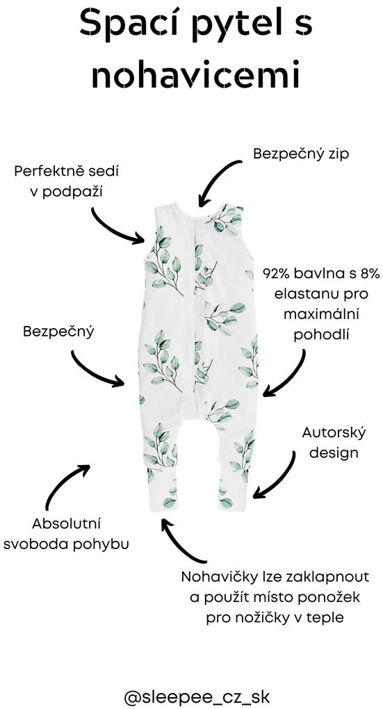 Sleepee Celoroční spací pytel s nohavicemi ŠEDÝ z bavlny Zvolte rozměr: S (1 - 2 roky)