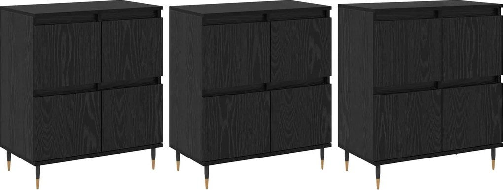 Úložná skříňka 3 ks Černý dub 60 x 35 x 70 cm 3394511