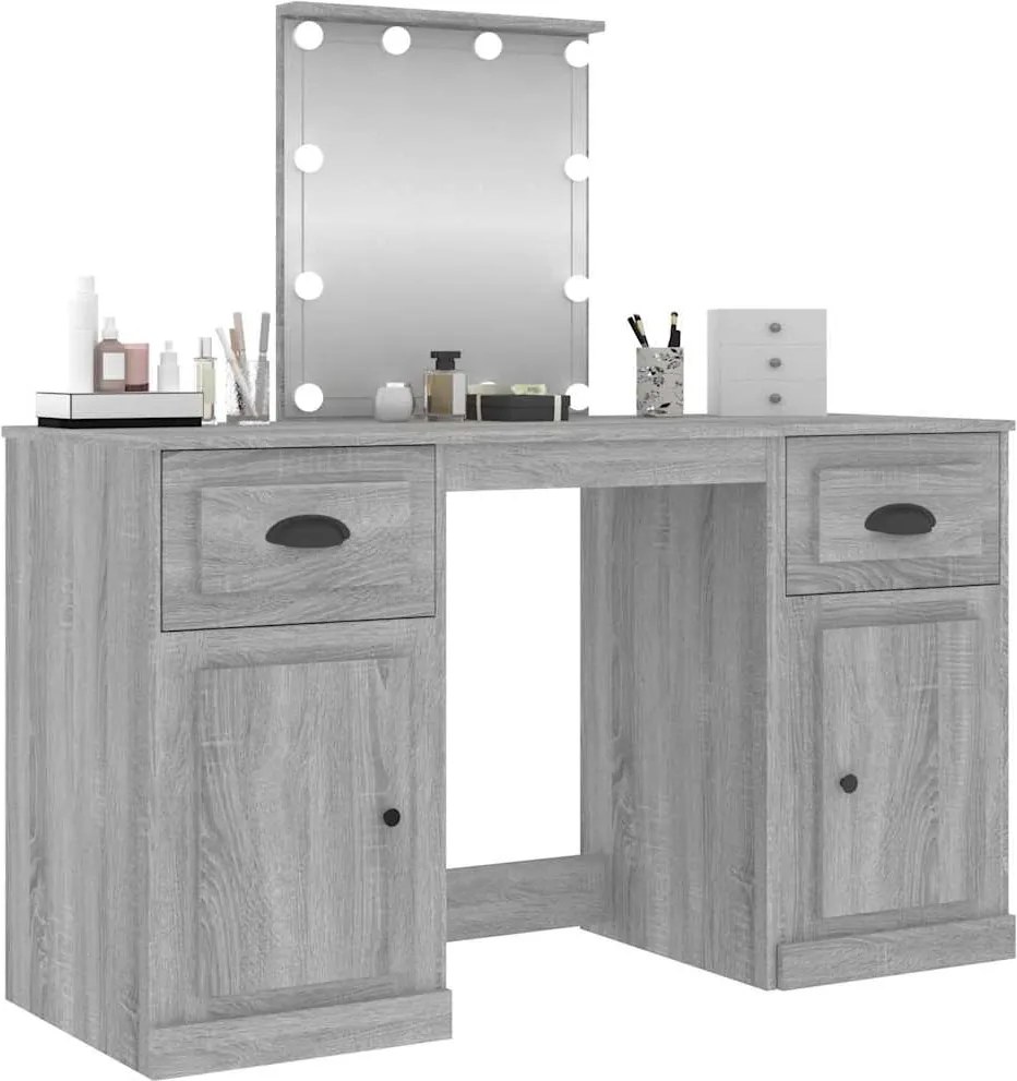 Toaletní stolek s LED šedý sonoma 130 x 50 x 132,5 cm 3185349