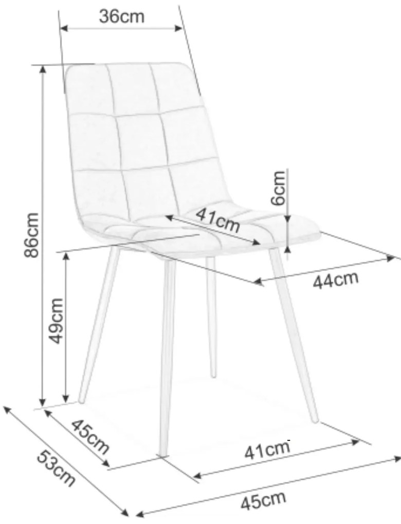 Sametová jídelní židle Mila D šedá/dub
