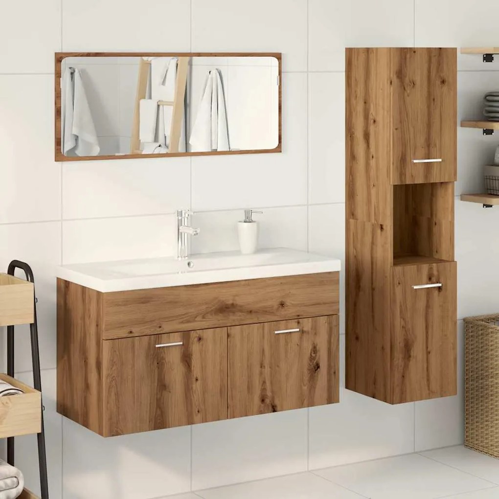 4dílná koupelnová sestava dub artisan kompozitní dřevo 3328600