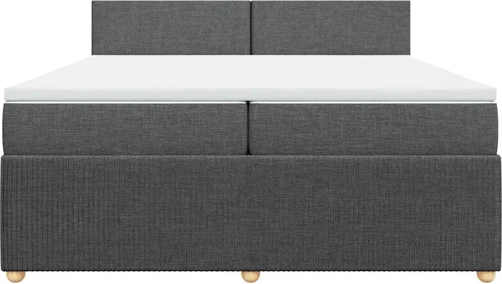 Box spring postel s matrací tmavě šedá 200x200 cm textil 3289857