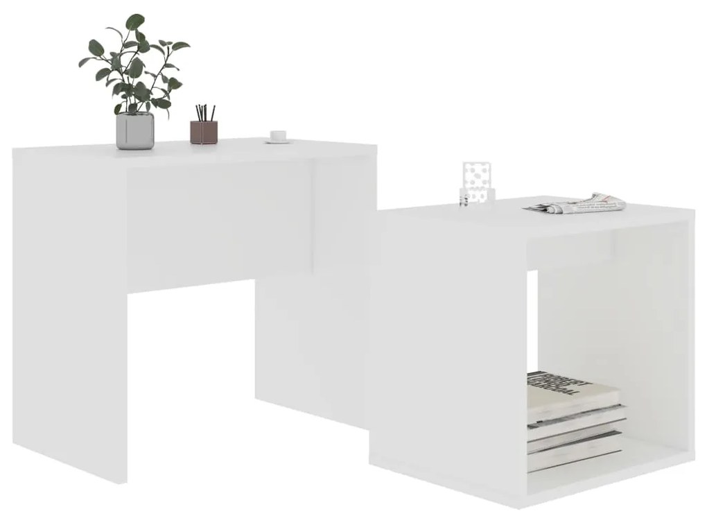 Set konferenčních stolků bílý 48 x 30 x 45 cm dřevotříska - Default Title