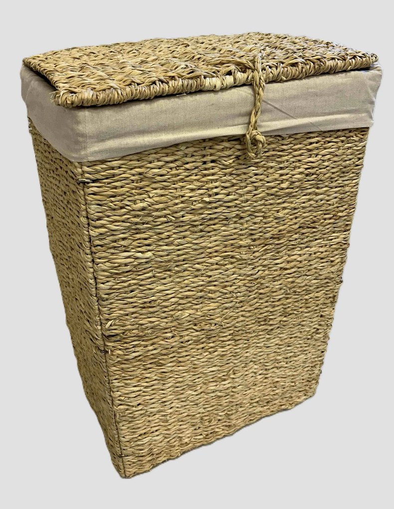 Vingo Hranatý koš na prádlo z mořské trávy, skládací Rozměry (cm): 40x30, v. 60