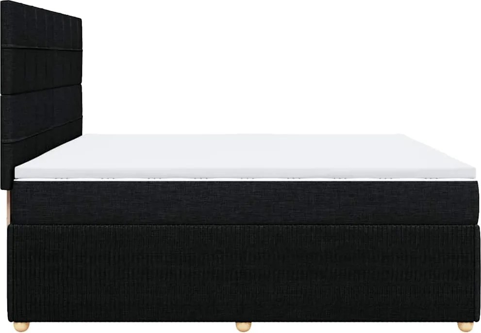 Box spring postel s matrací černá 200x200 cm textil 3294465