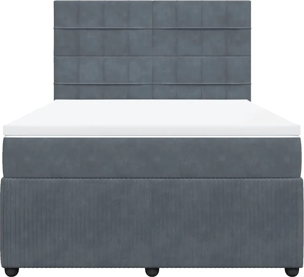 Box spring postel s matrací tmavě šedá 160x200 cm samet 3294683